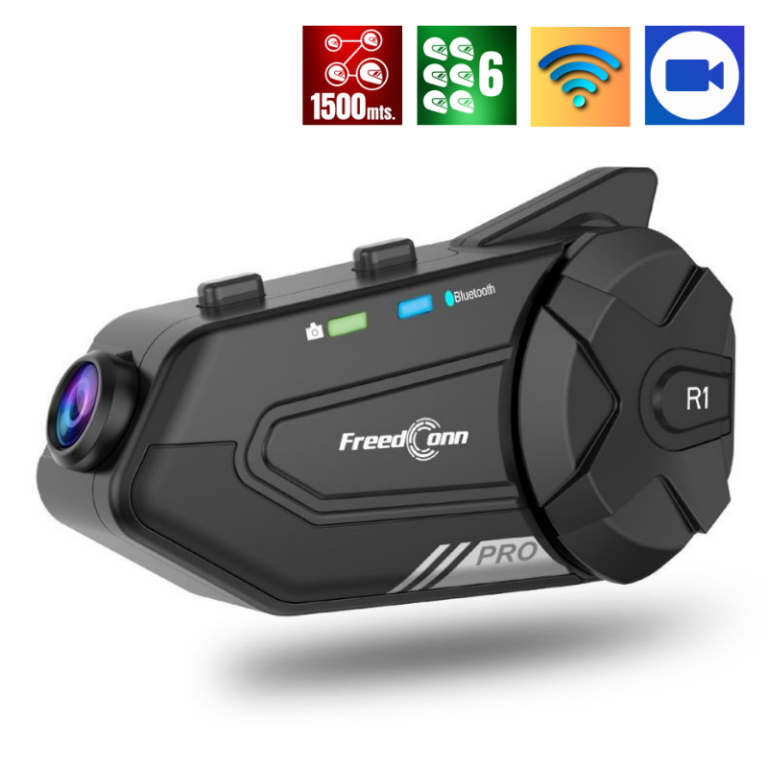 R1 PRO – Intercomunicador bluetooth con cámara para casco de moto ...
